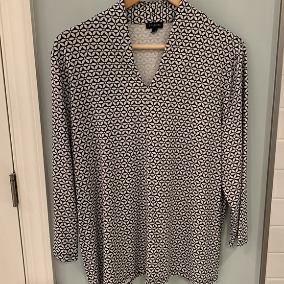 Talbots | Tops | Talbots Black And White Xl Knit Top | Poshmark